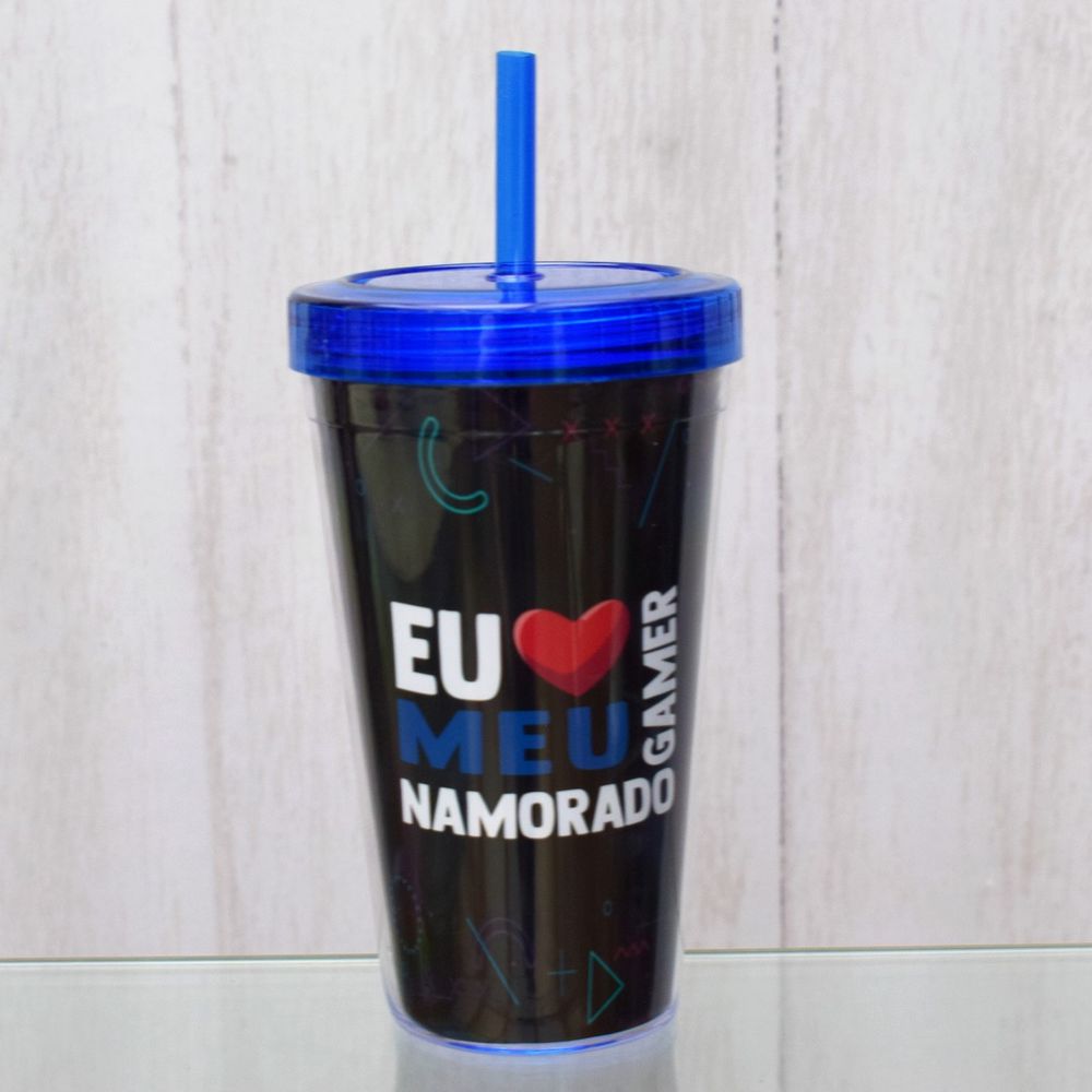 Copo Canudo Eu Amo Meu Namorado Gamer - buongiorno Copo Canudo Eu Amo Meu Namorado Gamer - buongiorno